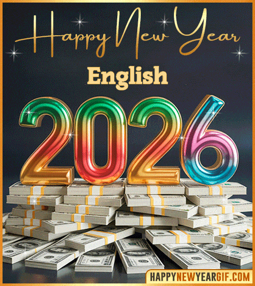 Happy New Year 2026 English gif